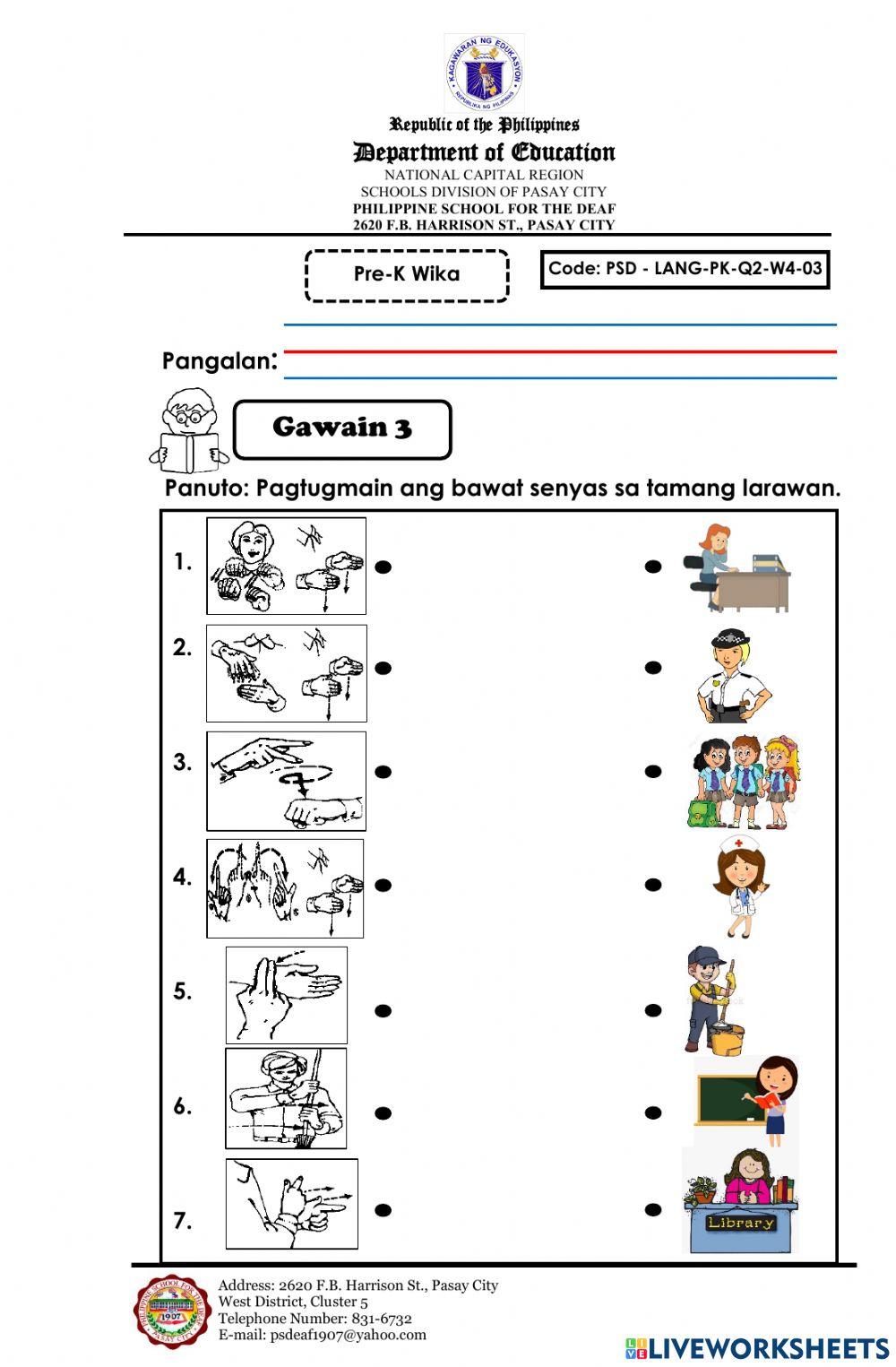 Paglalarawan Ng Mga Bagay Sa Paaralan Worksheet Live, 52% OFF