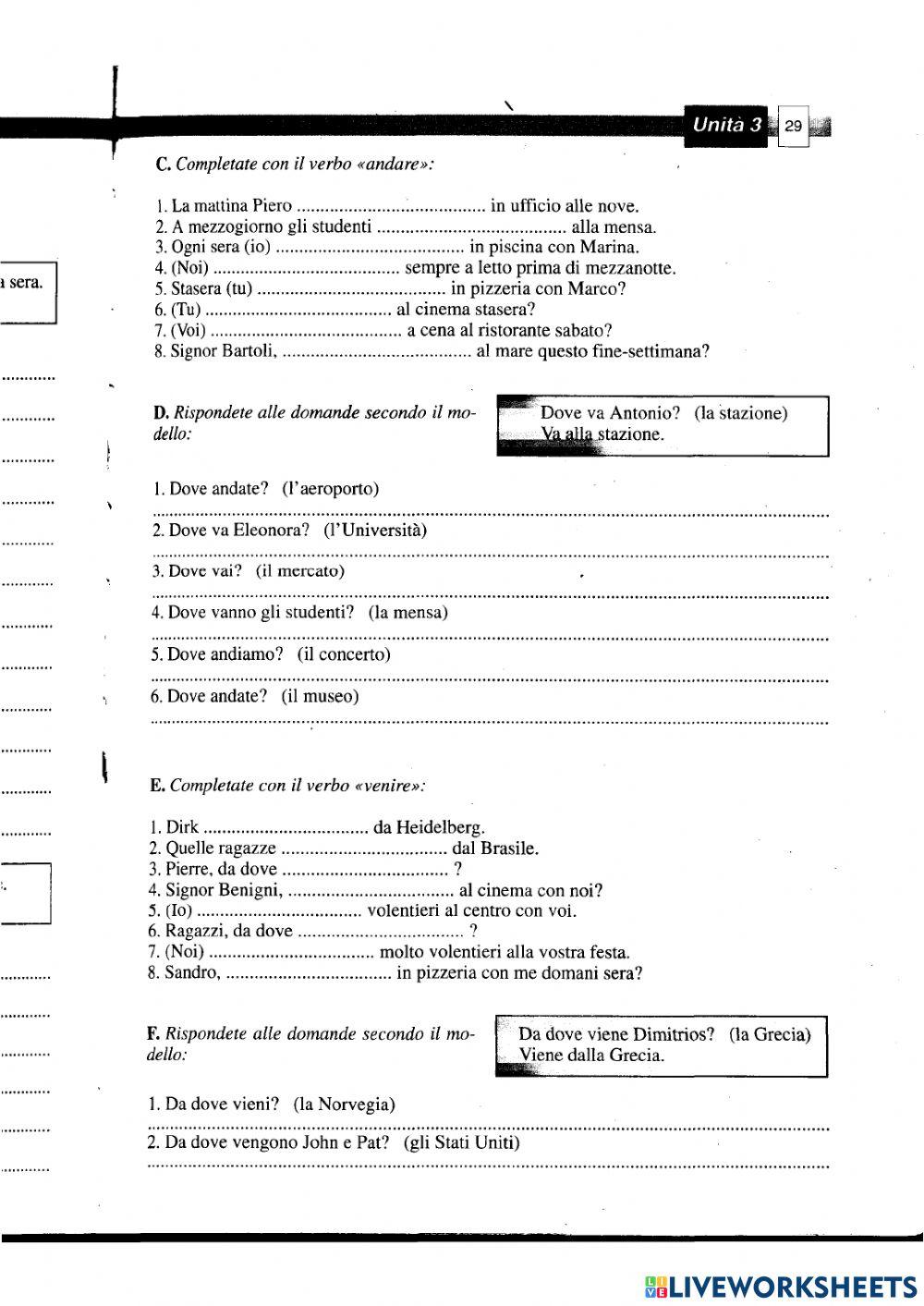 4825384 | Verbi andare e venire | Valentina Leila