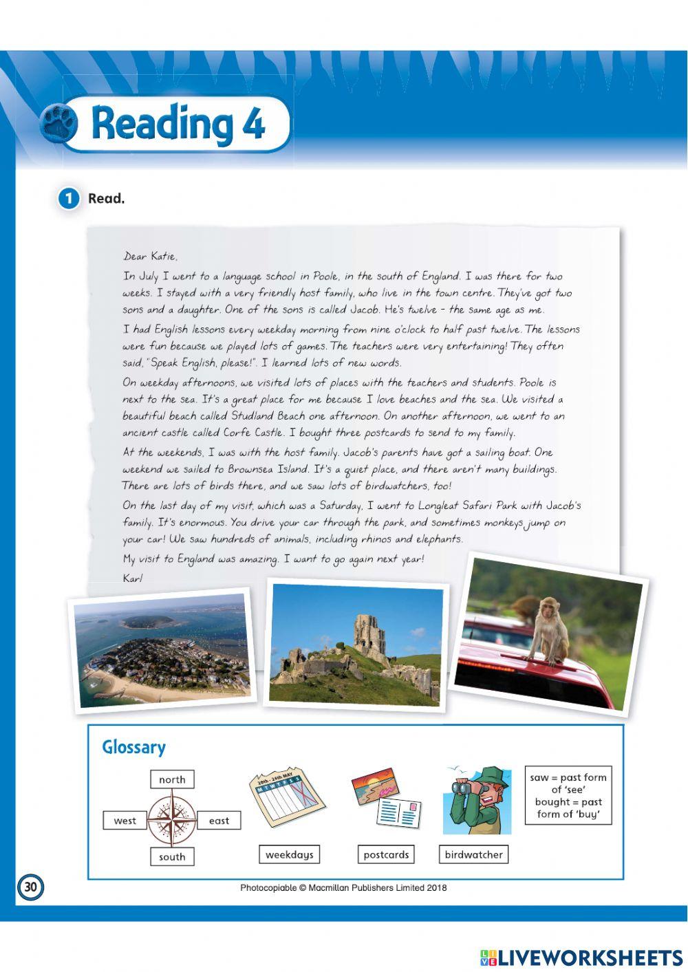 READING UNIT 4 | Free Interactive Worksheets | 4827445