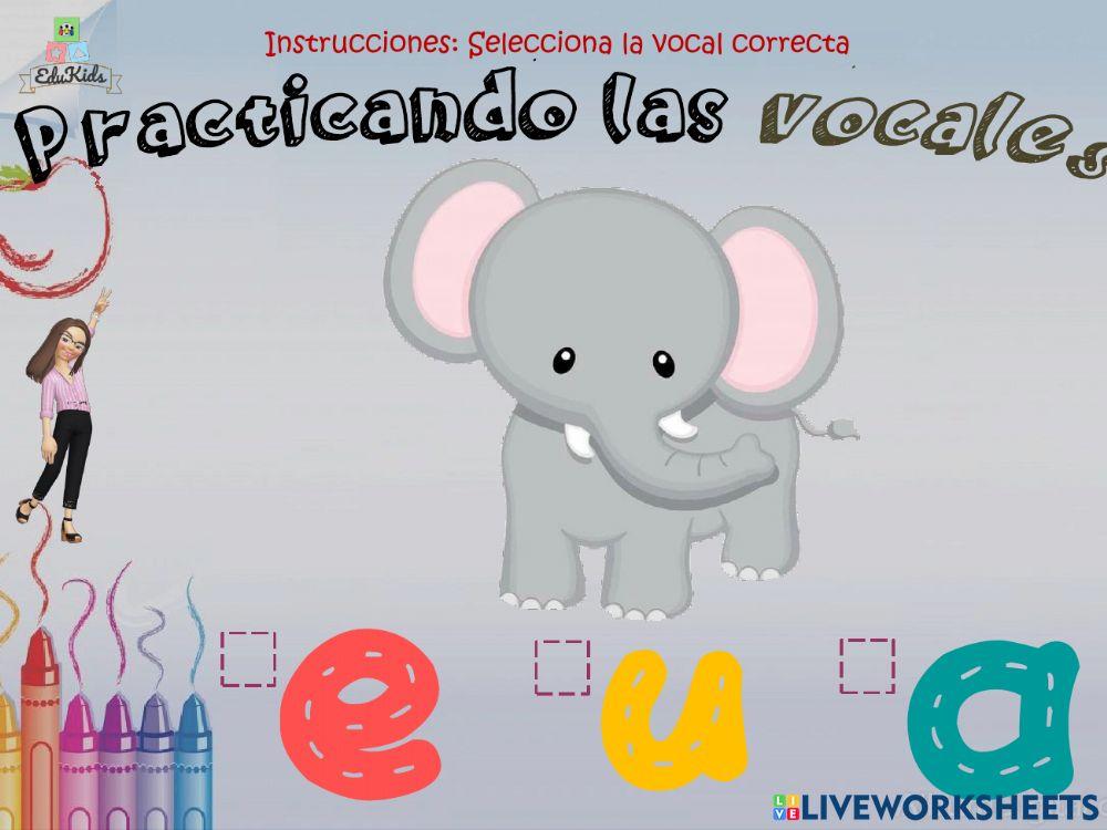 Practicando las vocales interactive worksheet | Live Worksheets