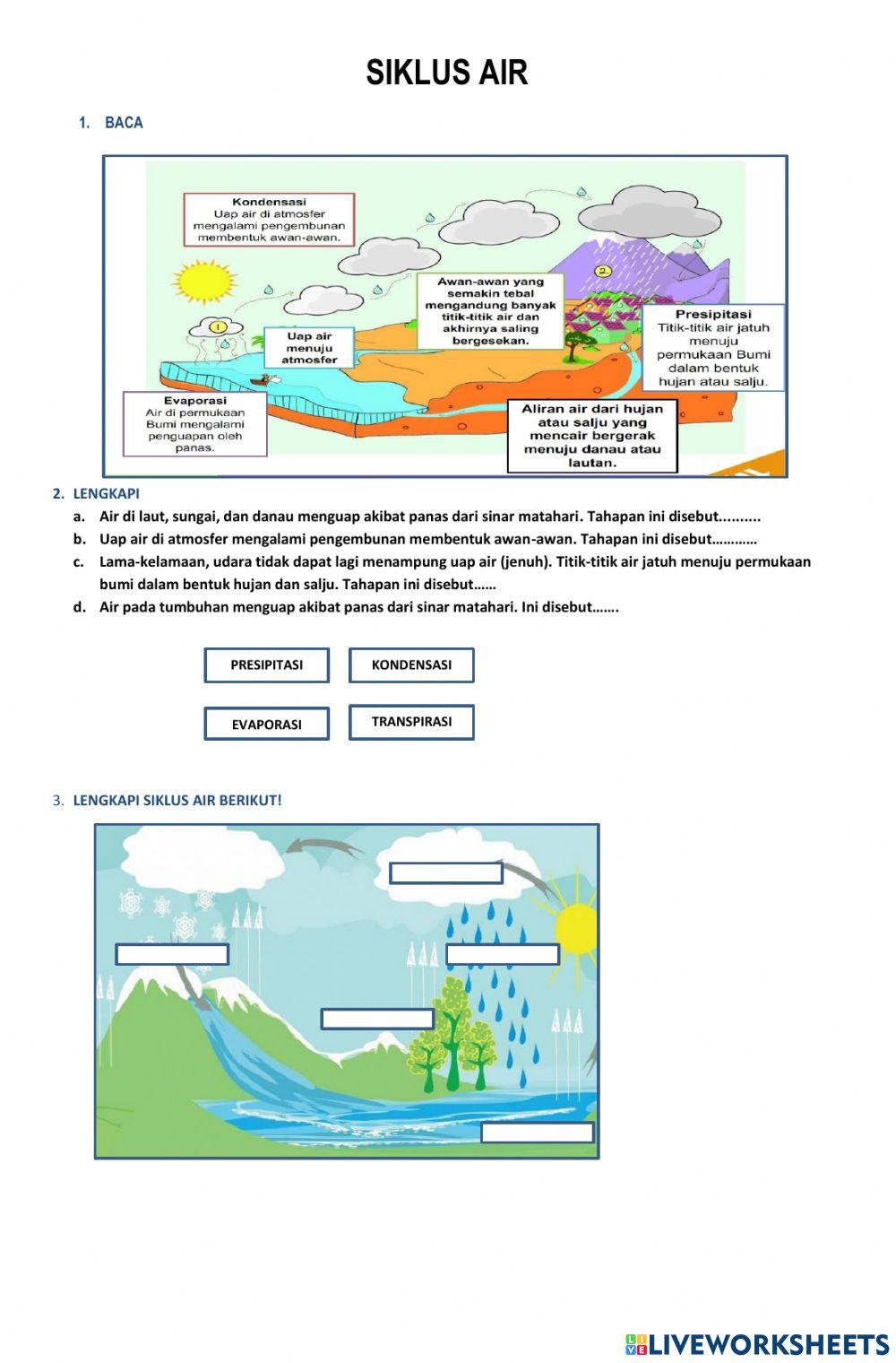 779512 | Siklus air | liveworksheetraipus