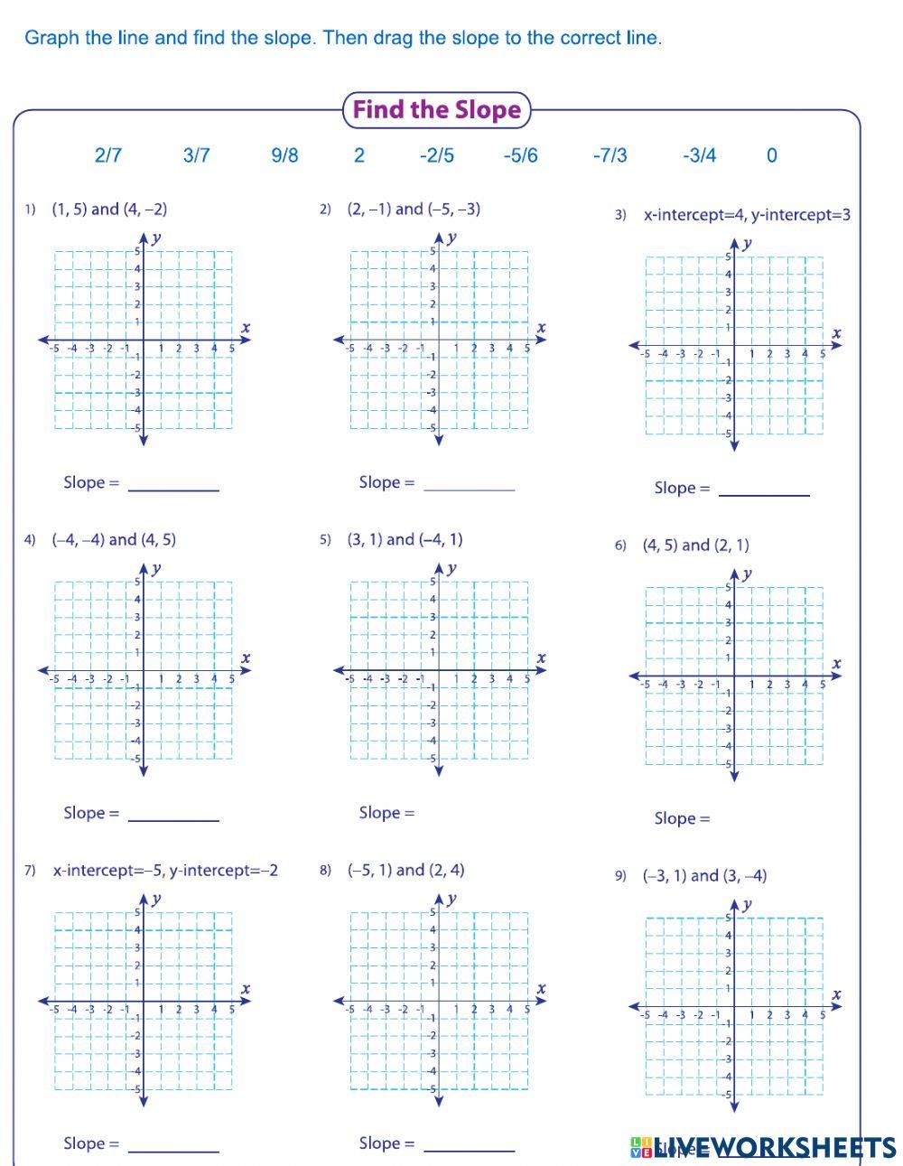 Plot Two Points Graph Line Find Slope Online Exercise For Live Worksheets plot-two-points-graph-line-find-slope-online-exercise-for-live-worksheets
