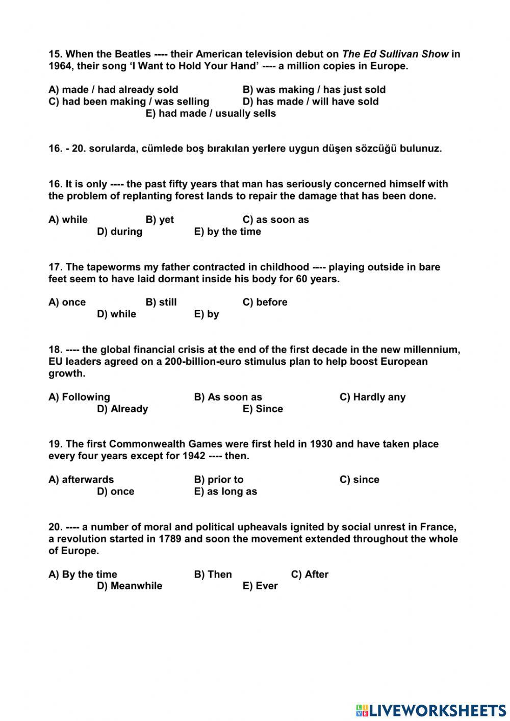 Els study-2 779970 | Berna Demirtaş | Live Worksheets