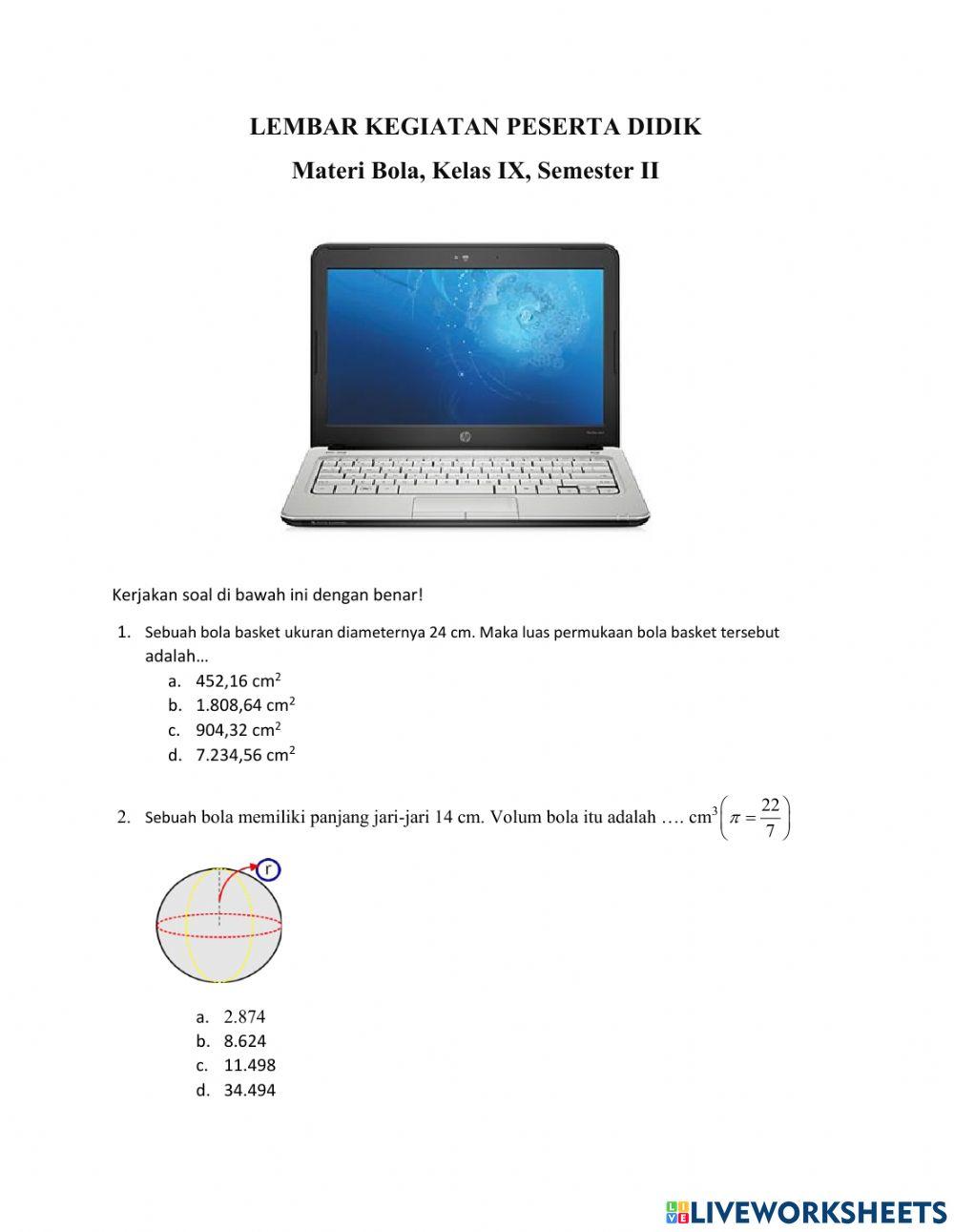 Bola 780024 | wiwin_winarsih | Live Worksheets