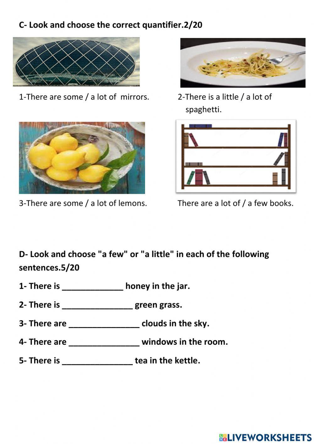 Grammar Countable and Uncountable nouns online exercise for | Live ...