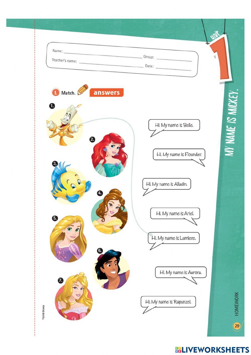 YOUNG KIDS 1 - UNIT 1 6458561 | cnamascote | Live