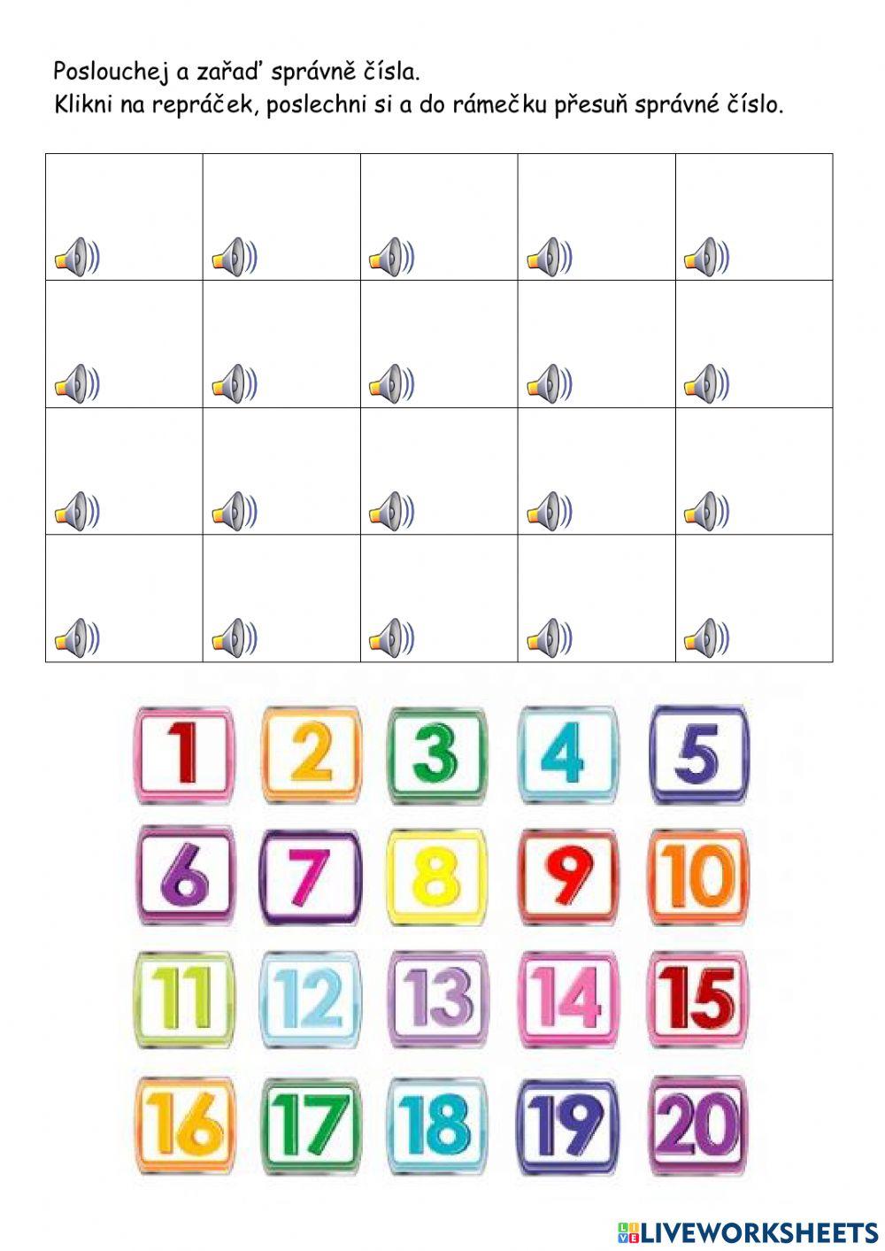 AJ - numbers worksheet | Live Worksheets