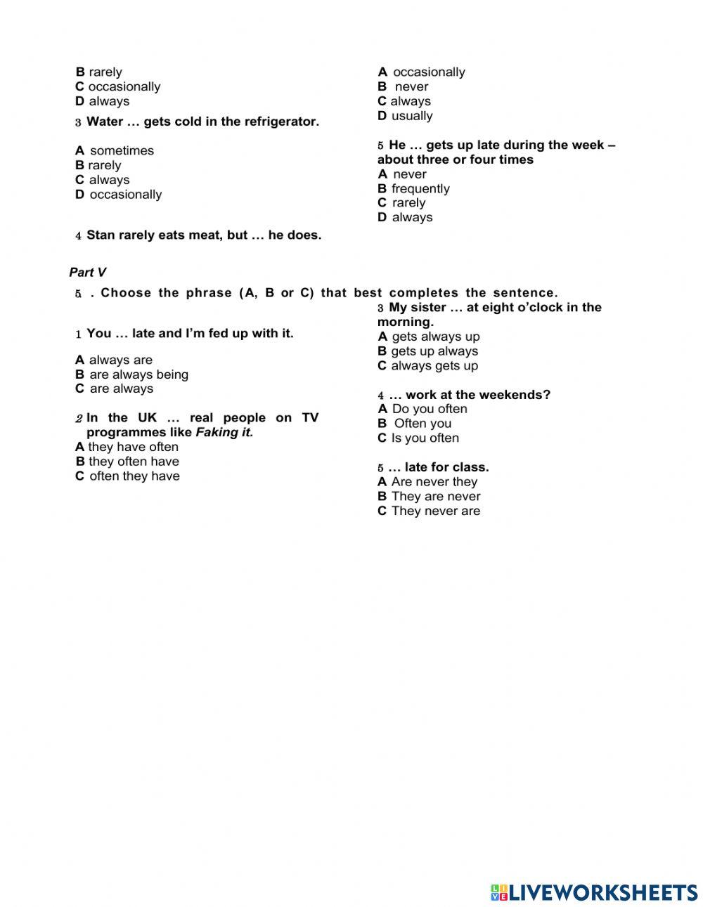 Grammar B1 online exercise for | Live Worksheets