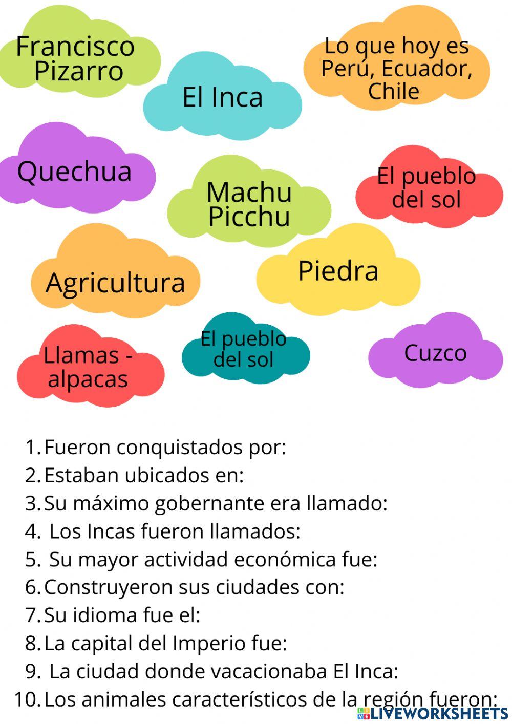 Civilización Inca activity | Live Worksheets
