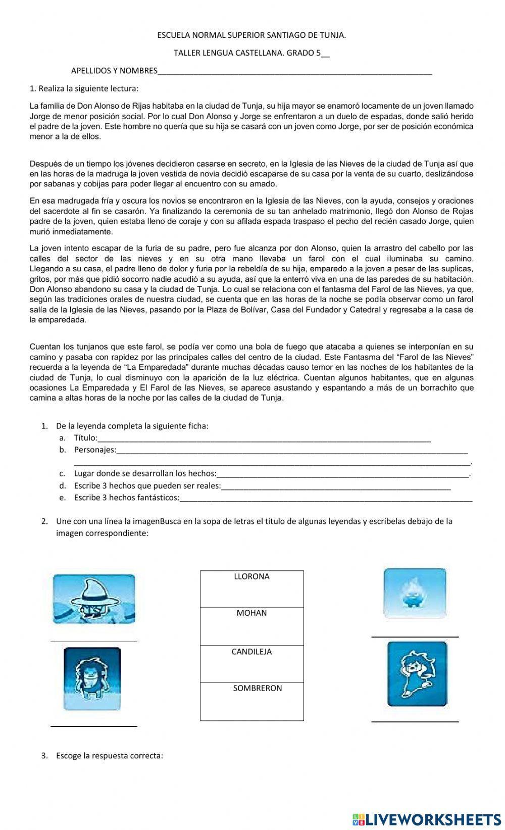 Evaluación Mito… | Free Interactive Worksheets | 780757