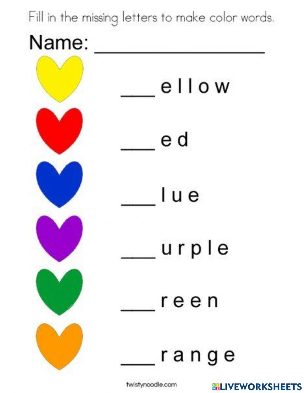 Colours online exercise for pre-primary | Live Worksheets