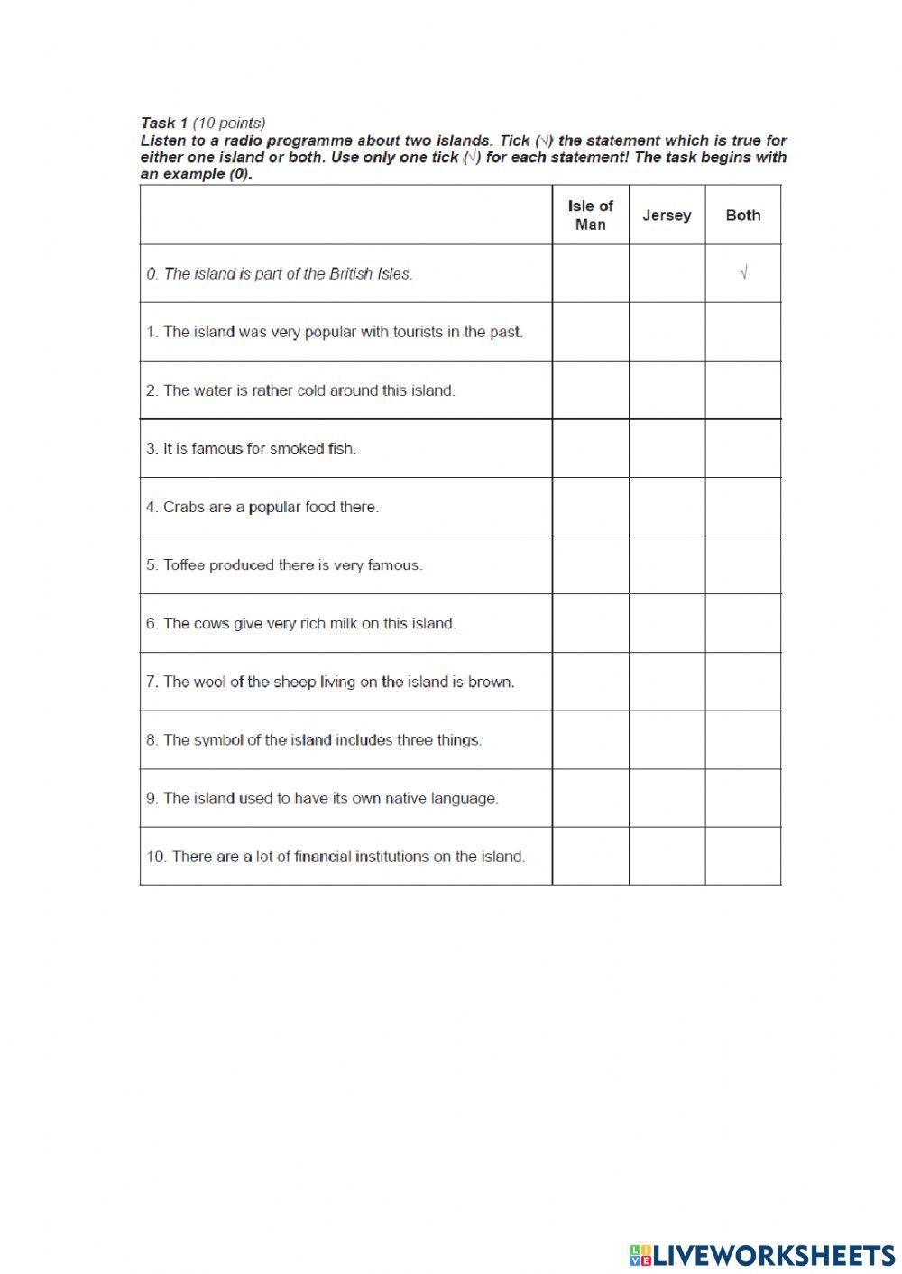 Fce interactive activity for Preintermediate | Live Worksheets