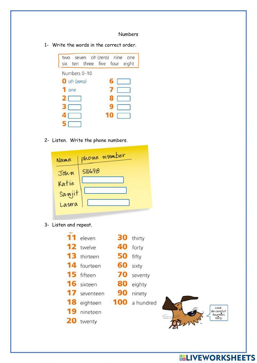 Numbers online exercise for 5th form | Live Worksheets