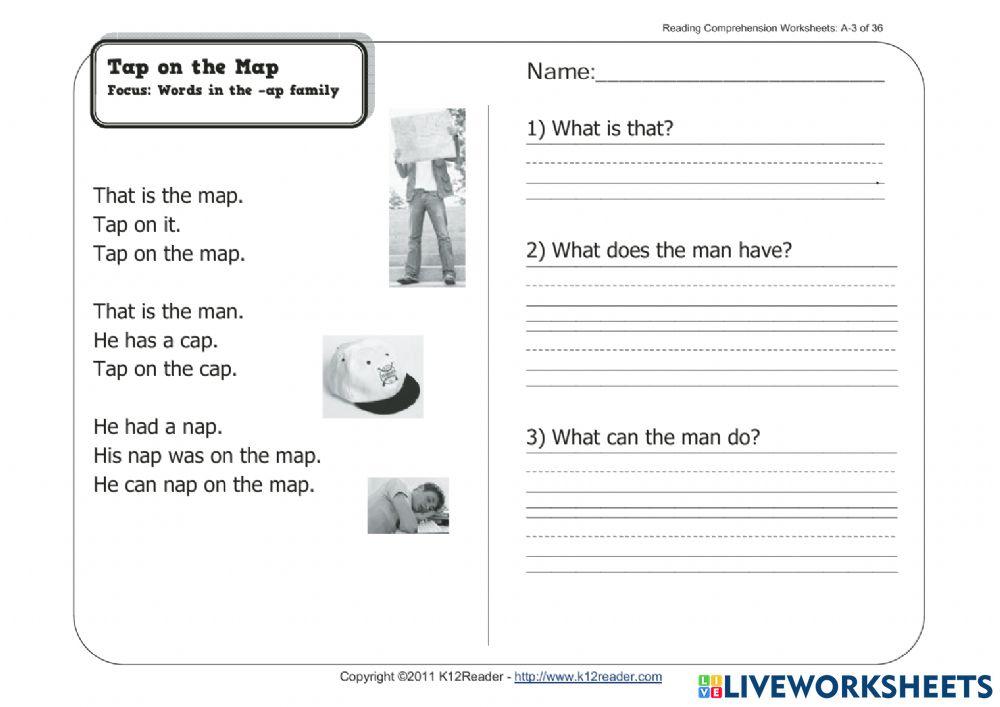 Reading Comprehension: Tap on the Map online exercise for | Live Worksheets