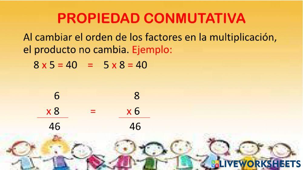Propiedad conmutativa de la multiplicación online activity | Live ...