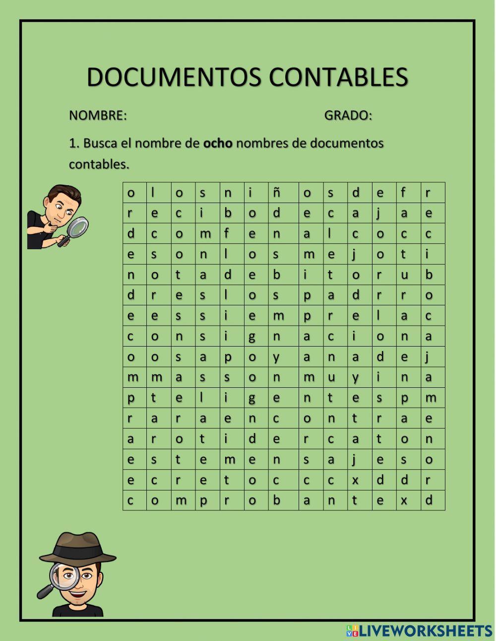 Documentos cont… | Free Interactive Worksheets | 870464