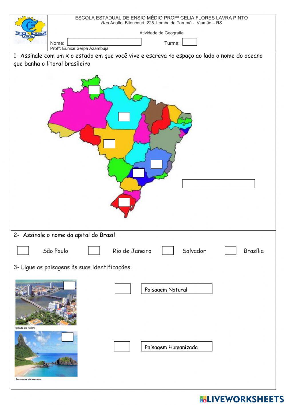 Atividades Adaptadas de Geografia - 8º ano