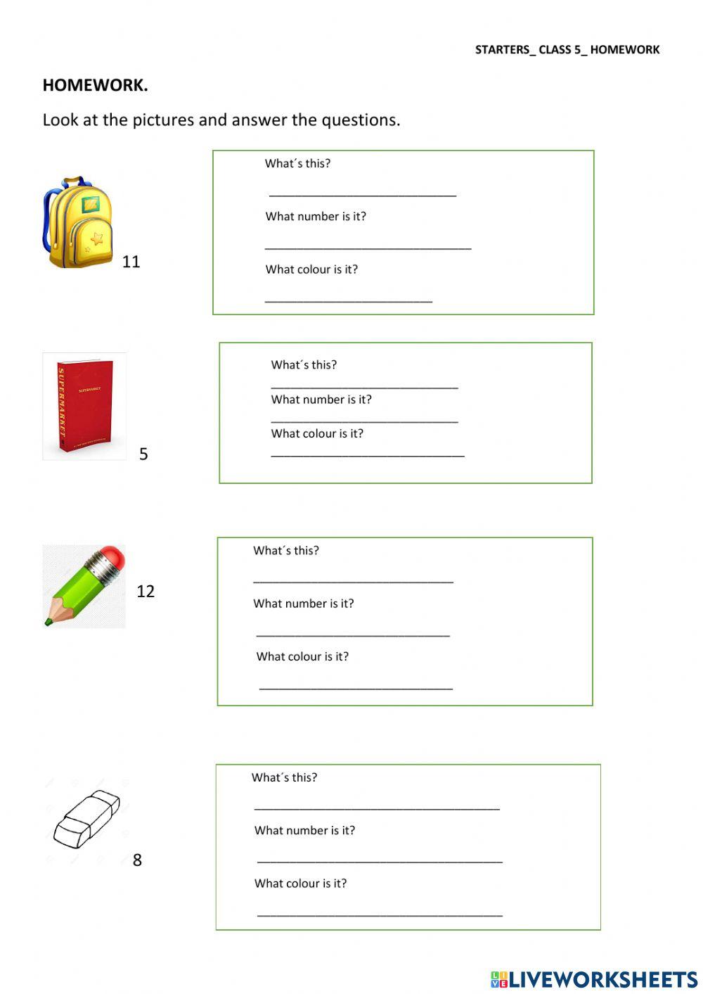 St- Class 5 NUMBERS 1-13 worksheet | Live Worksheets
