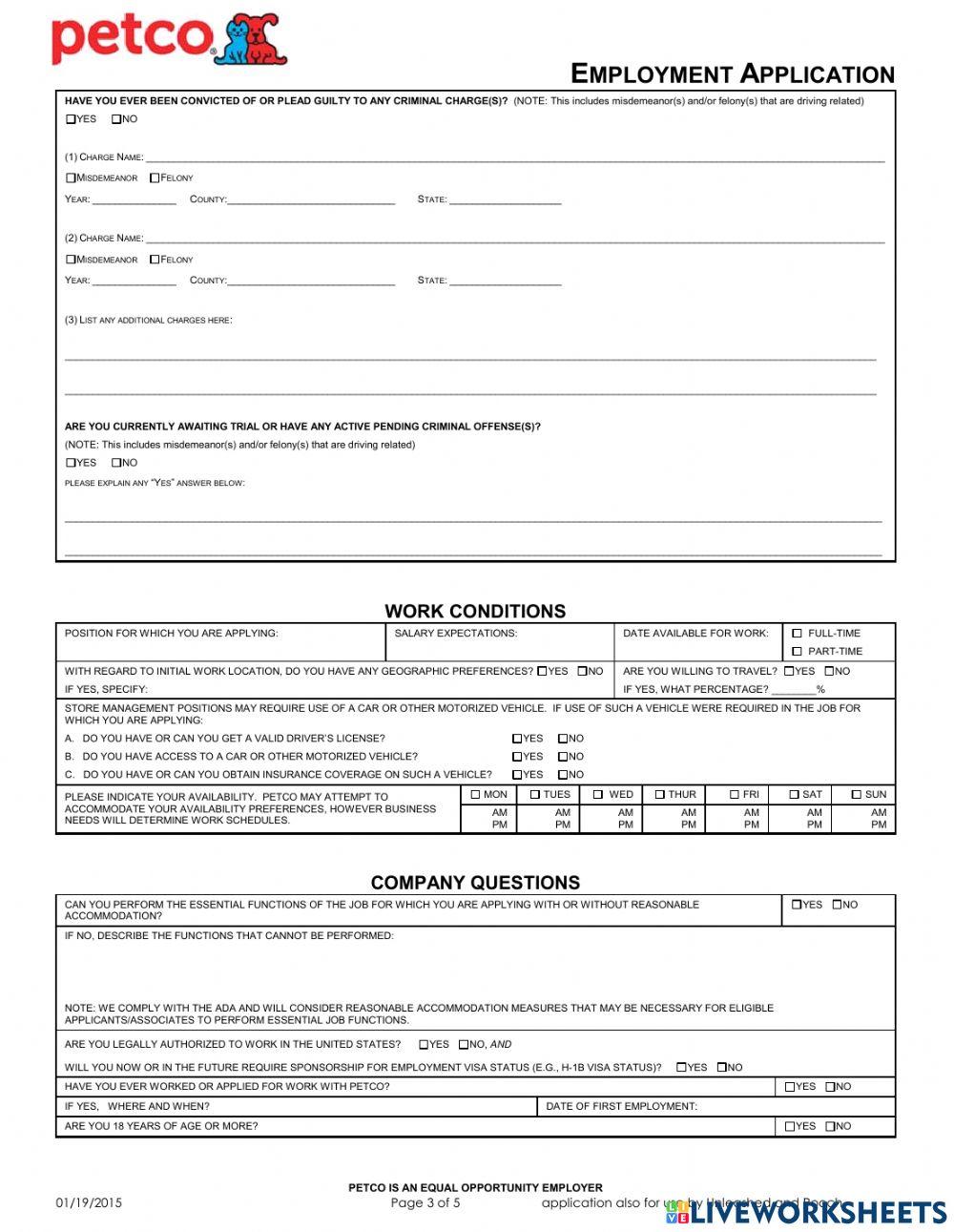 6512817 | PETCO. JOB APPLICATION | Daniel J. Salinas