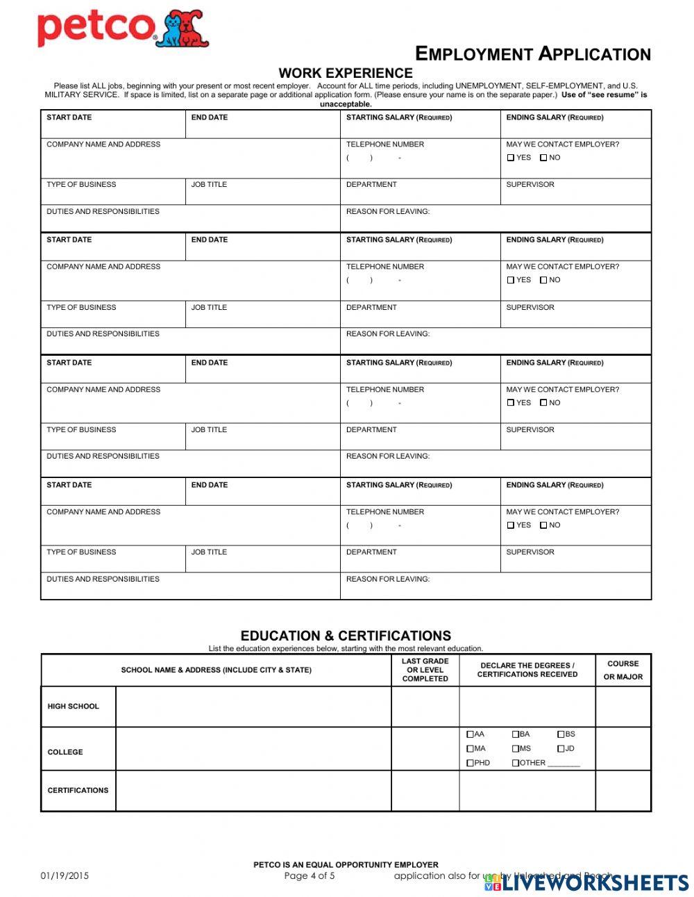 6512817 | PETCO. JOB APPLICATION | Daniel J. Salinas