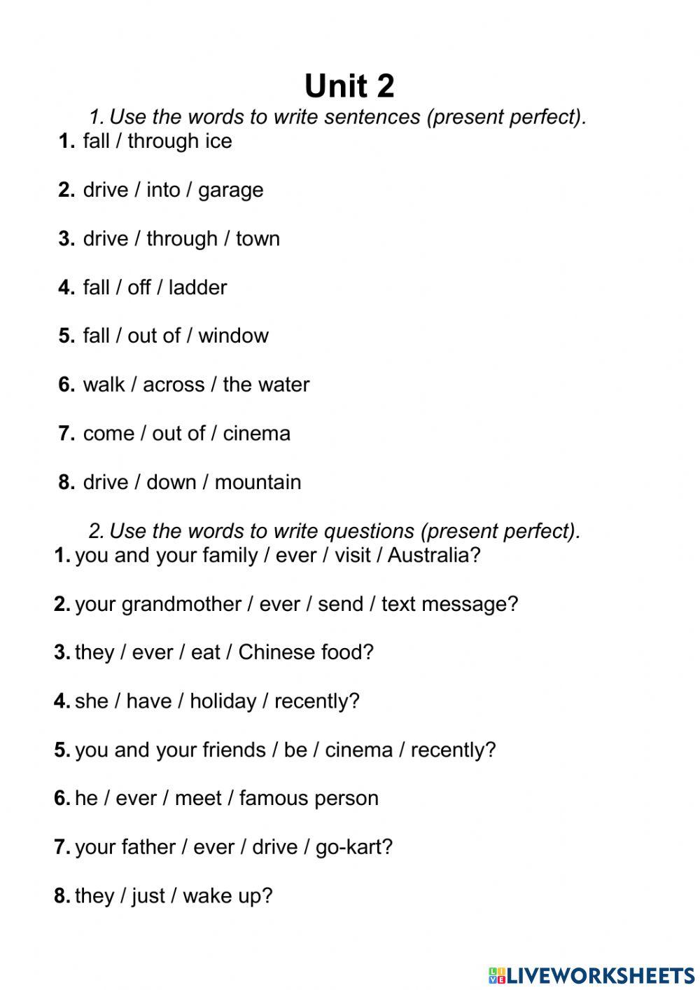 6512952 | project 4 unit 2 | tania2905 | LiveWorksheets