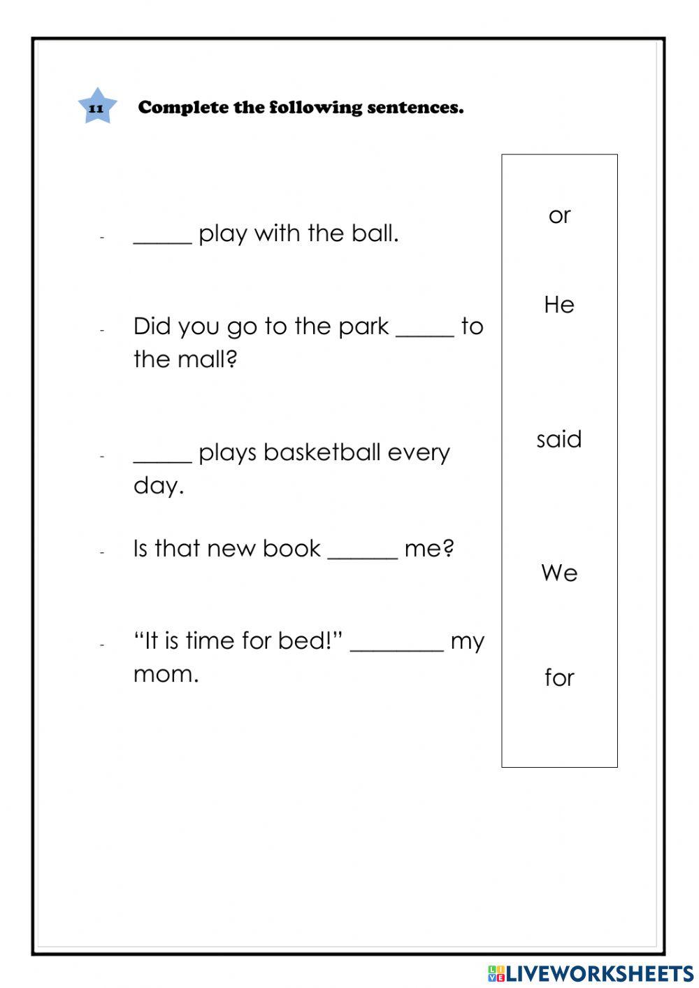 Lesson 66 - HFW worksheet | Live Worksheets