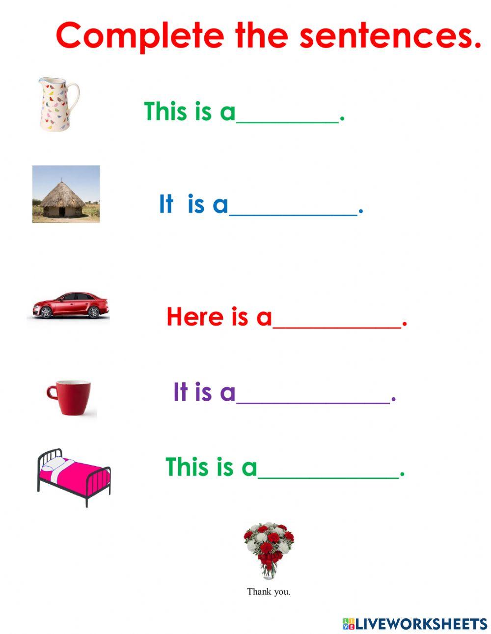 Complete exercise for Nursery-Middle | Live Worksheets