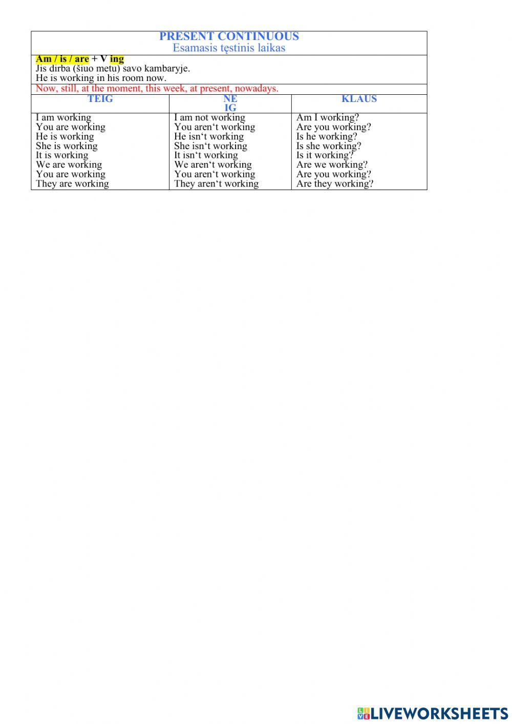 tenses 5 | Free Interactive Worksheets | 6514075