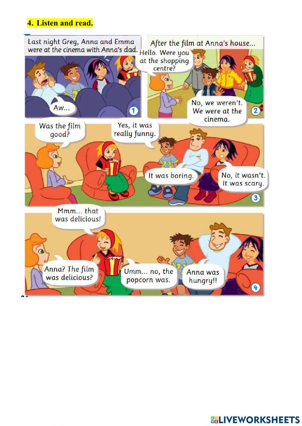 Yesterday activity for 3 | Live Worksheets