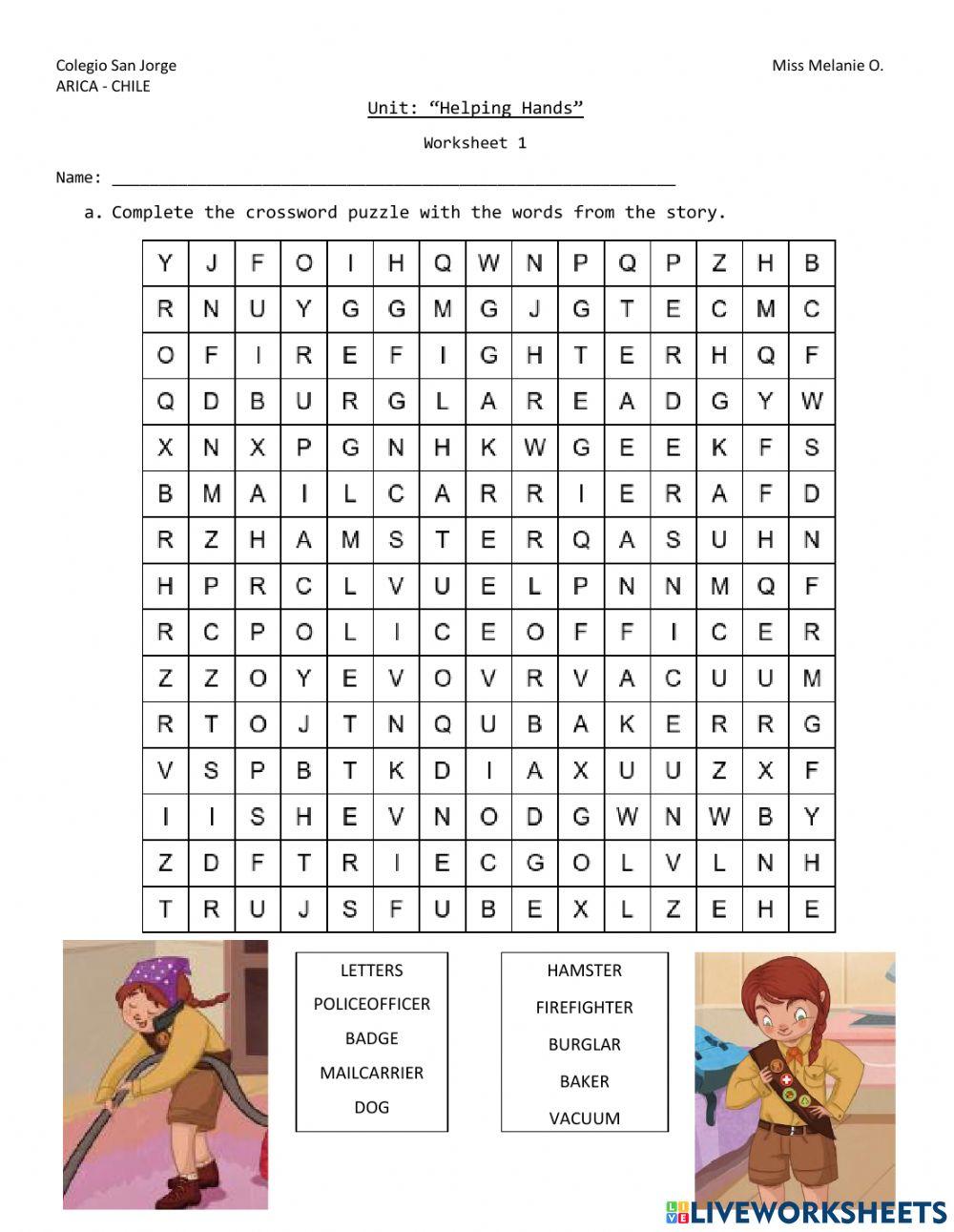 Helping hands interactive worksheet | Live Worksheets