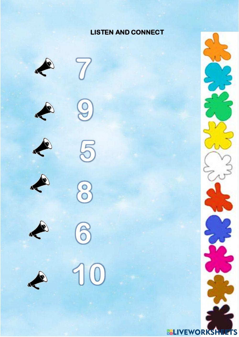 NUMBERS AND COLORS online exercise | Live Worksheets