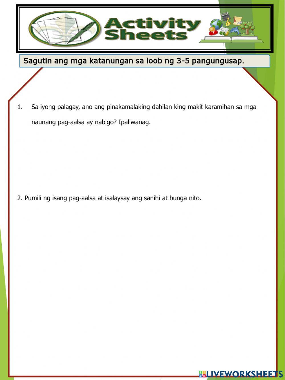 Ia q4w3 worksheet | Live Worksheets