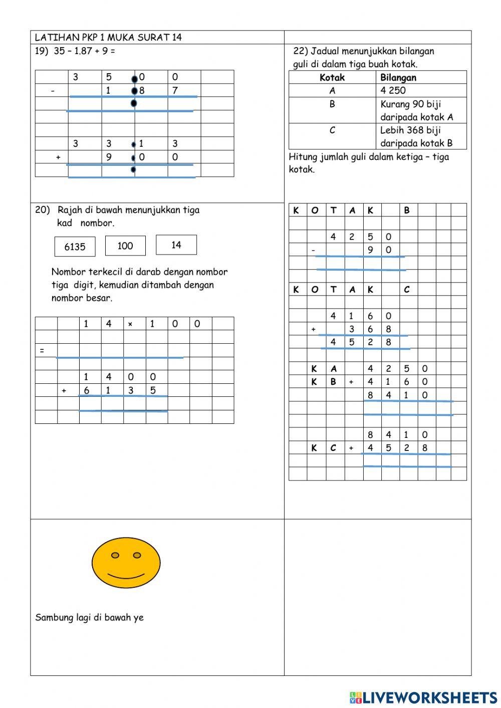 Muka surat 14 worksheet | Live Worksheets