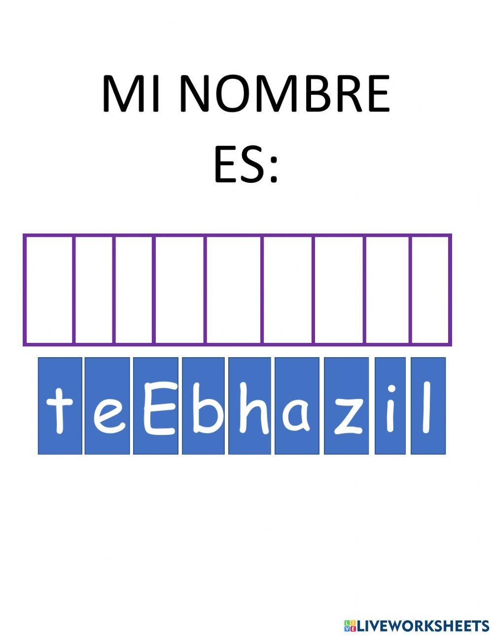 Mi nombre interactive exercise for preescolar | Live Worksheets