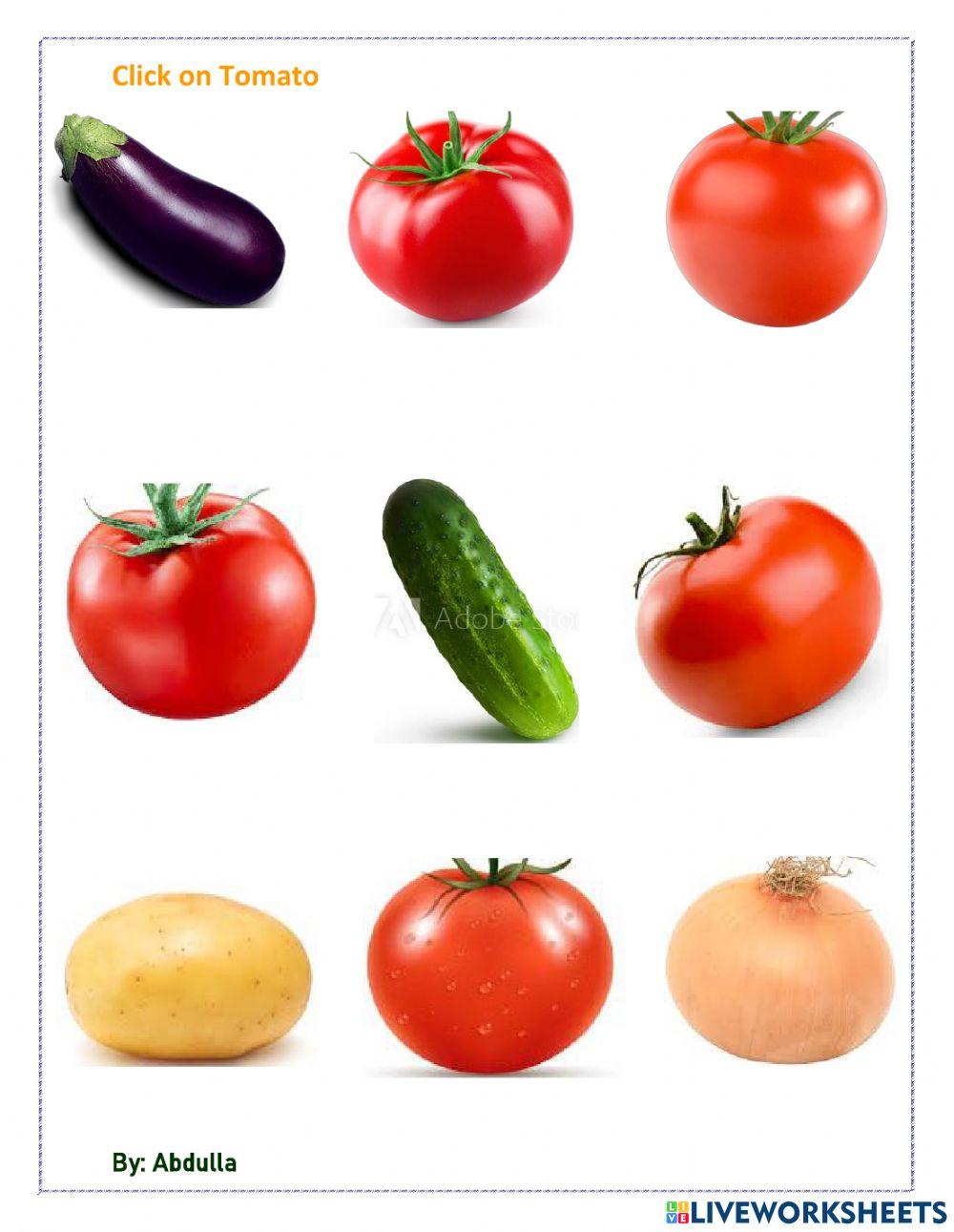 Identify tomato worksheet | Live Worksheets