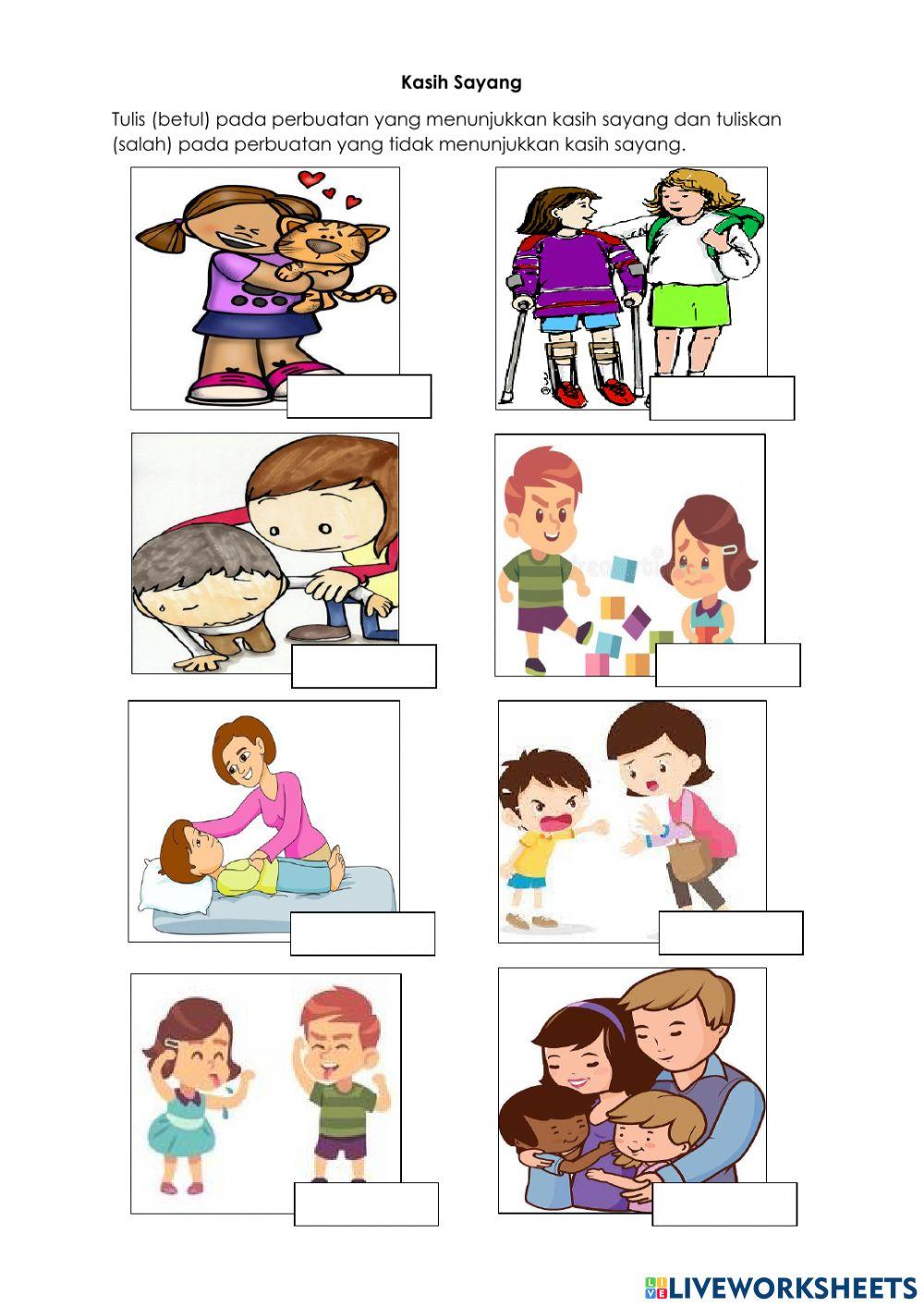 Kasih sayang activity | Live Worksheets