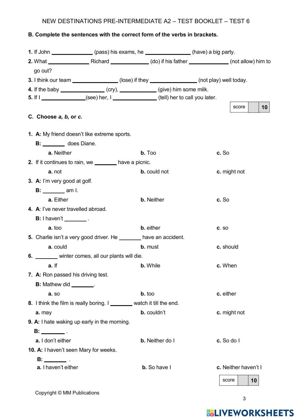 4831978 | New Destinations (Pre-Intermediate) Unit 6