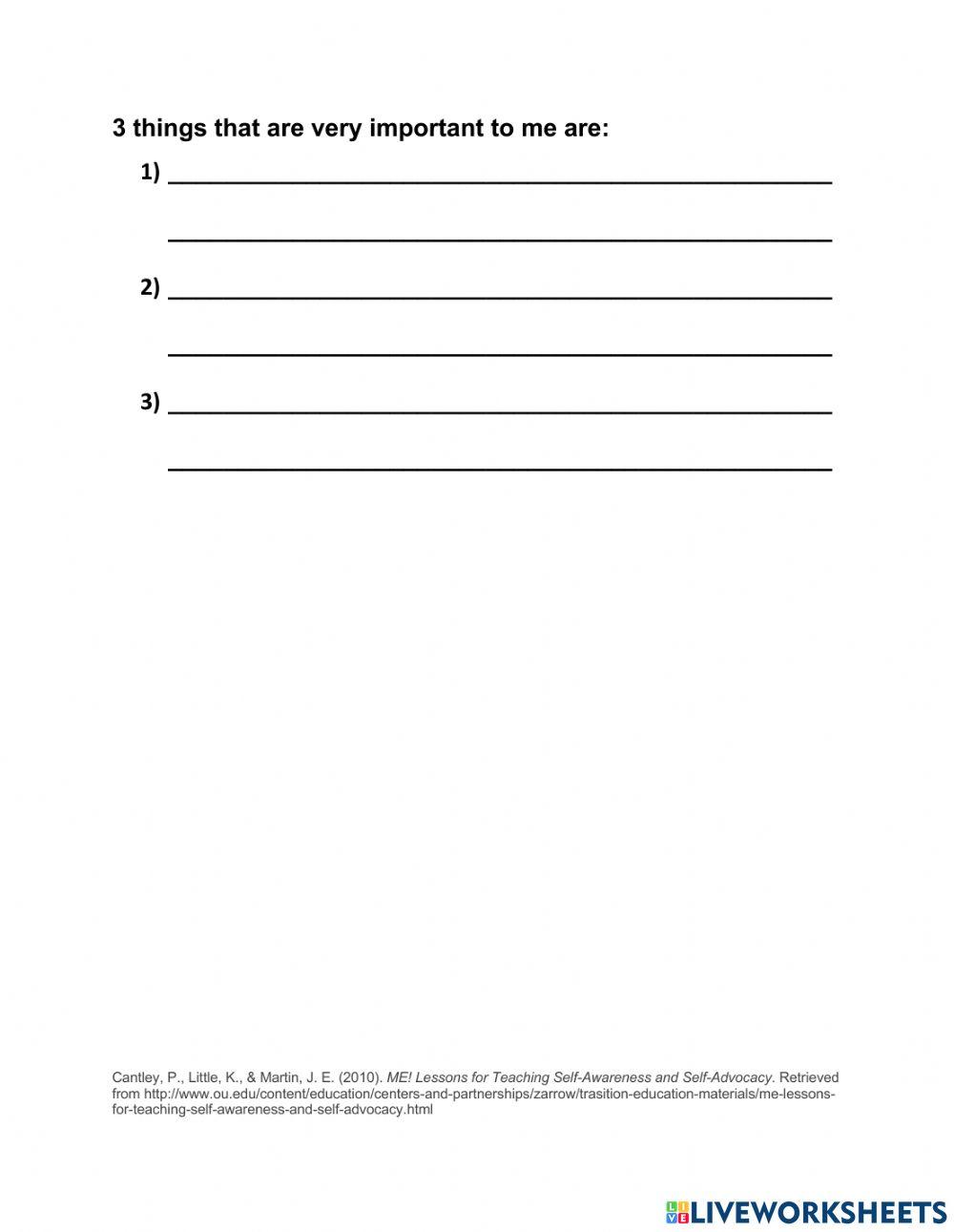 How Self-Aware Am I? large format online exercise for | Live Worksheets