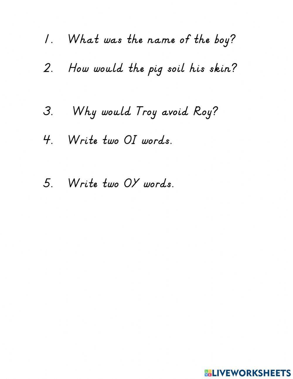 OI-OY Reading C… | Free Interactive Worksheets | 783638