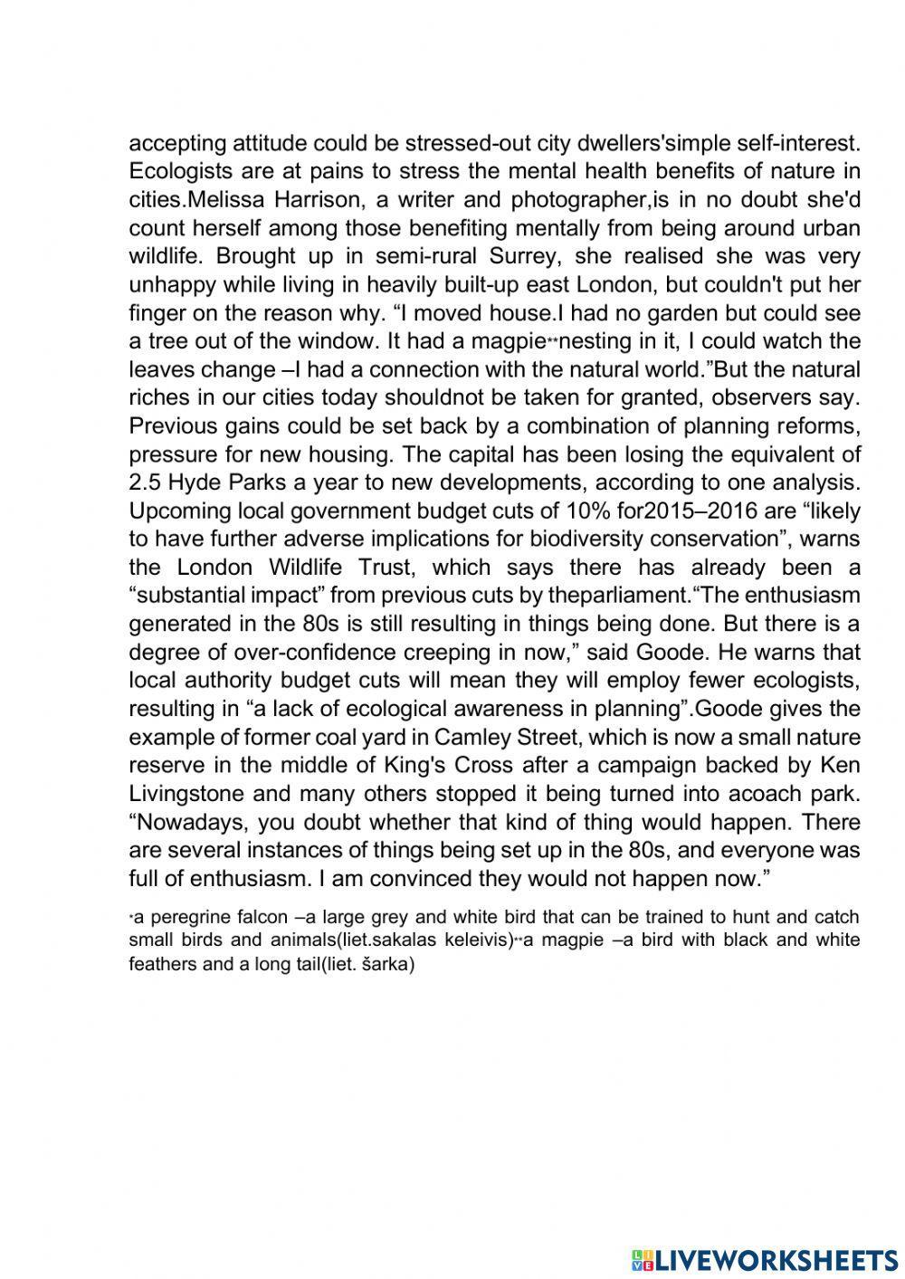 Reading B2 | Free Interactive Worksheets | 783732