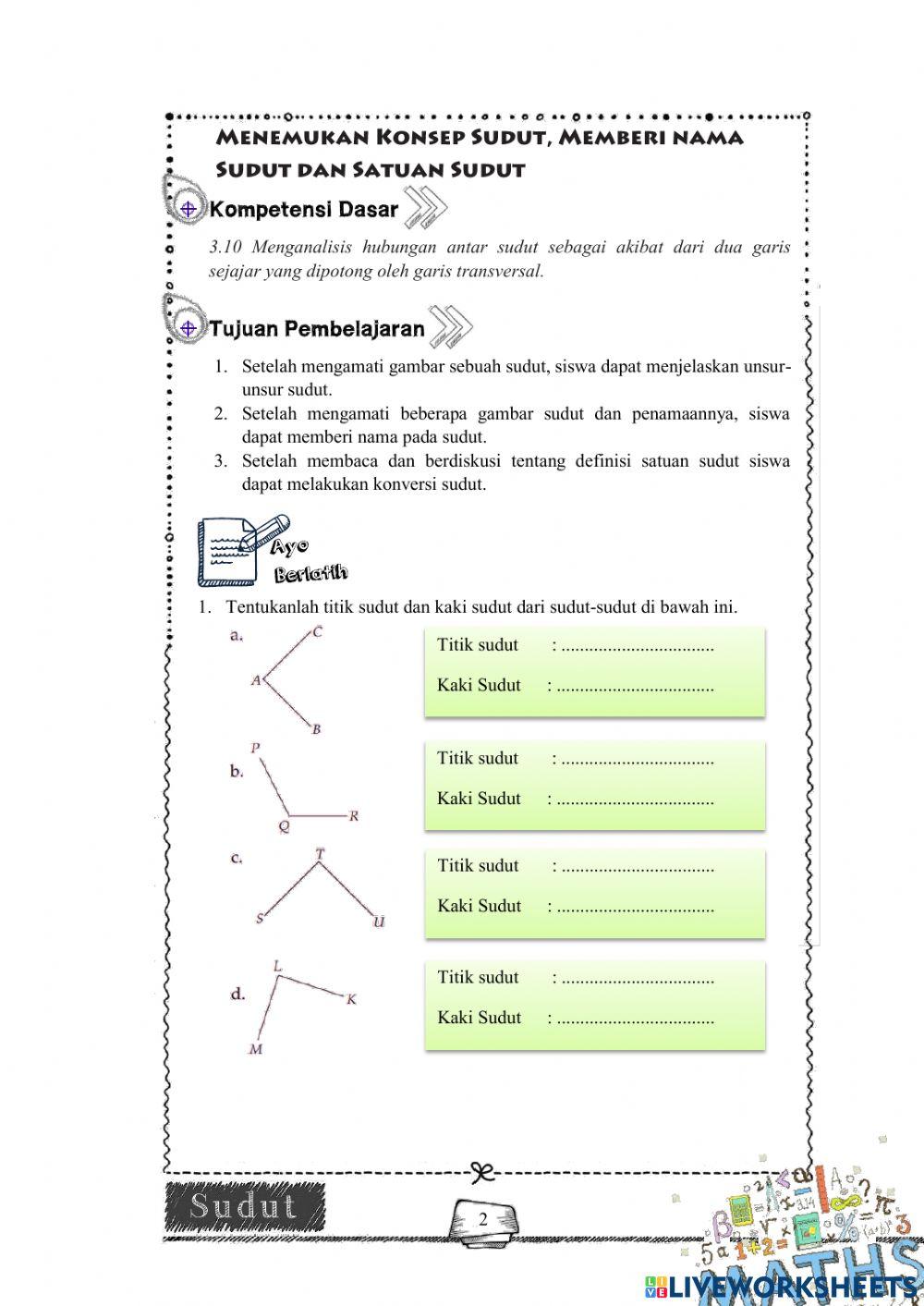 783823 | Konsep Sudut dan Satuan Sudut | Achmad