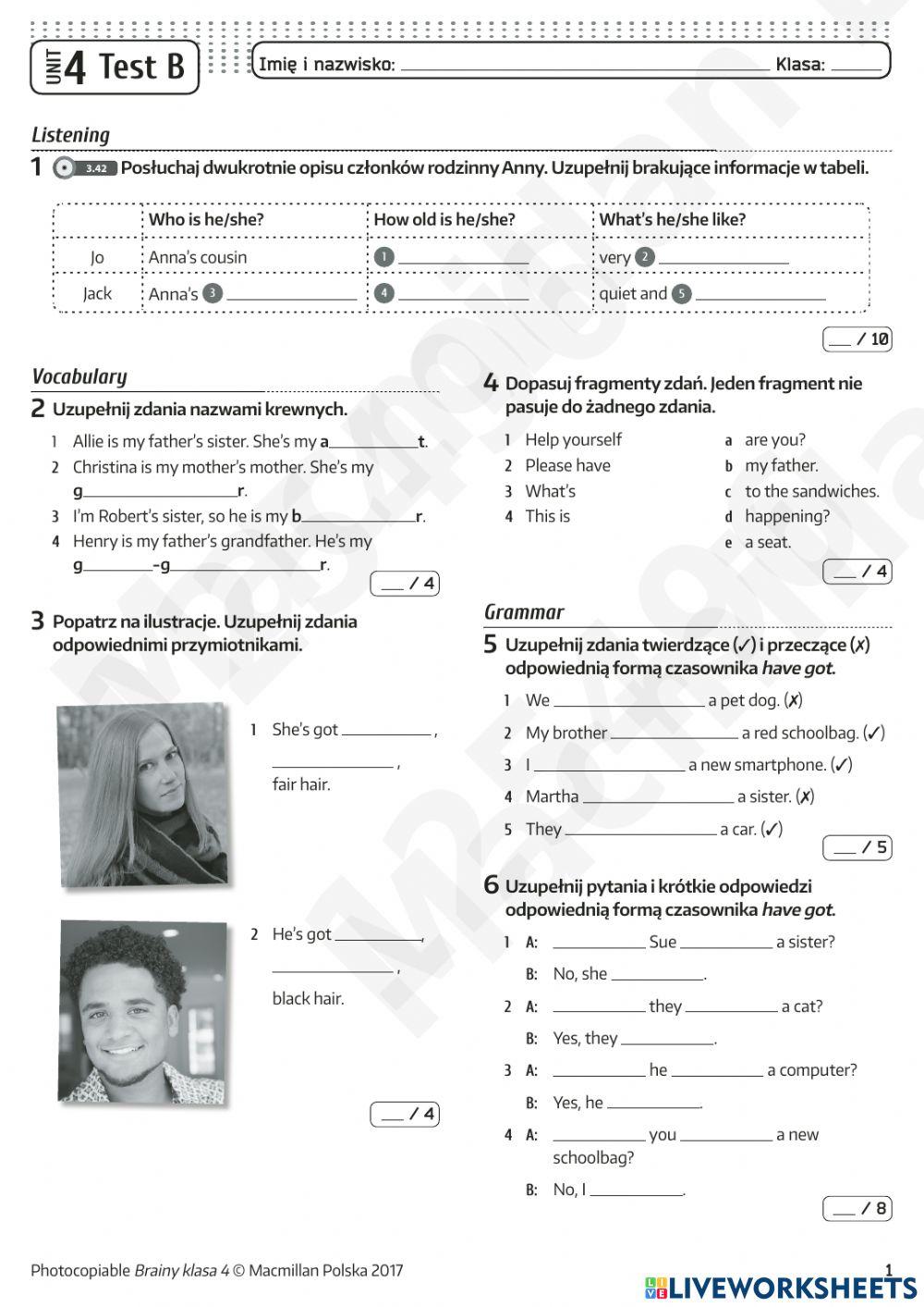 klasa 4 unit 4 … | Free Interactive Worksheets | 6460968