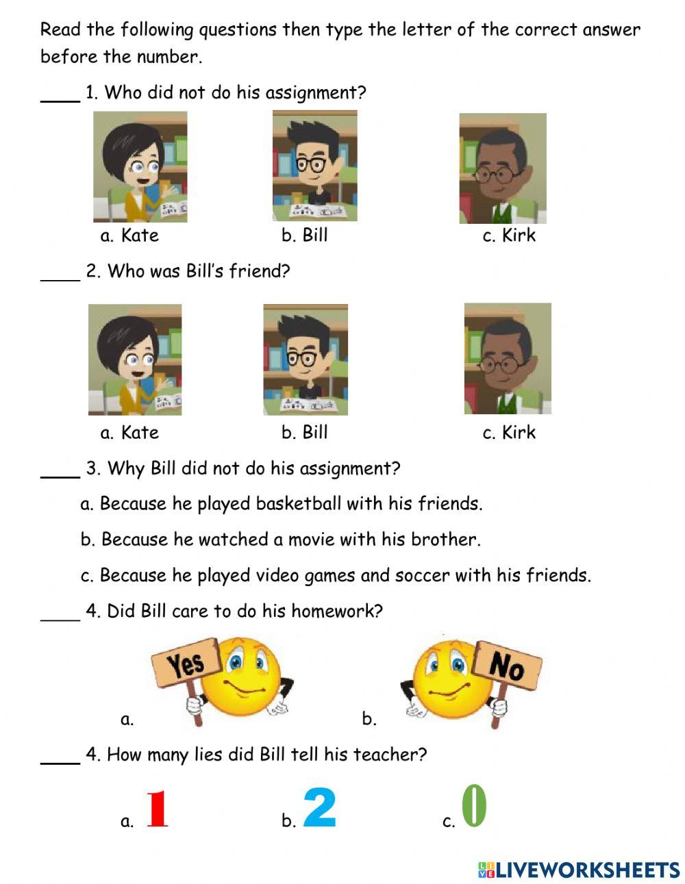 ESP-CL (PRIMARY) - 4th QTR LESSON 1 QUIZ : LYING worksheet | Live ...