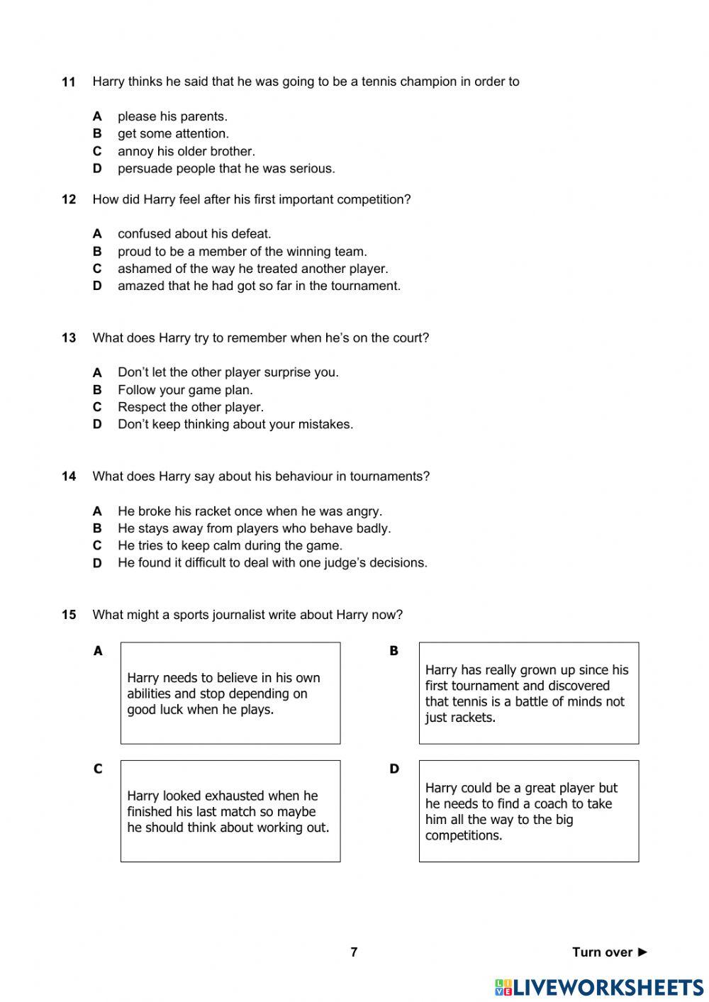 B1 Reading and … | Free Interactive Worksheets | 6461751