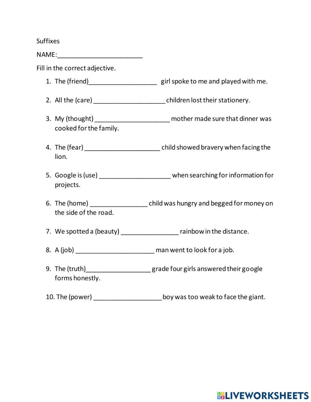 English 4A worksheet | Live Worksheets