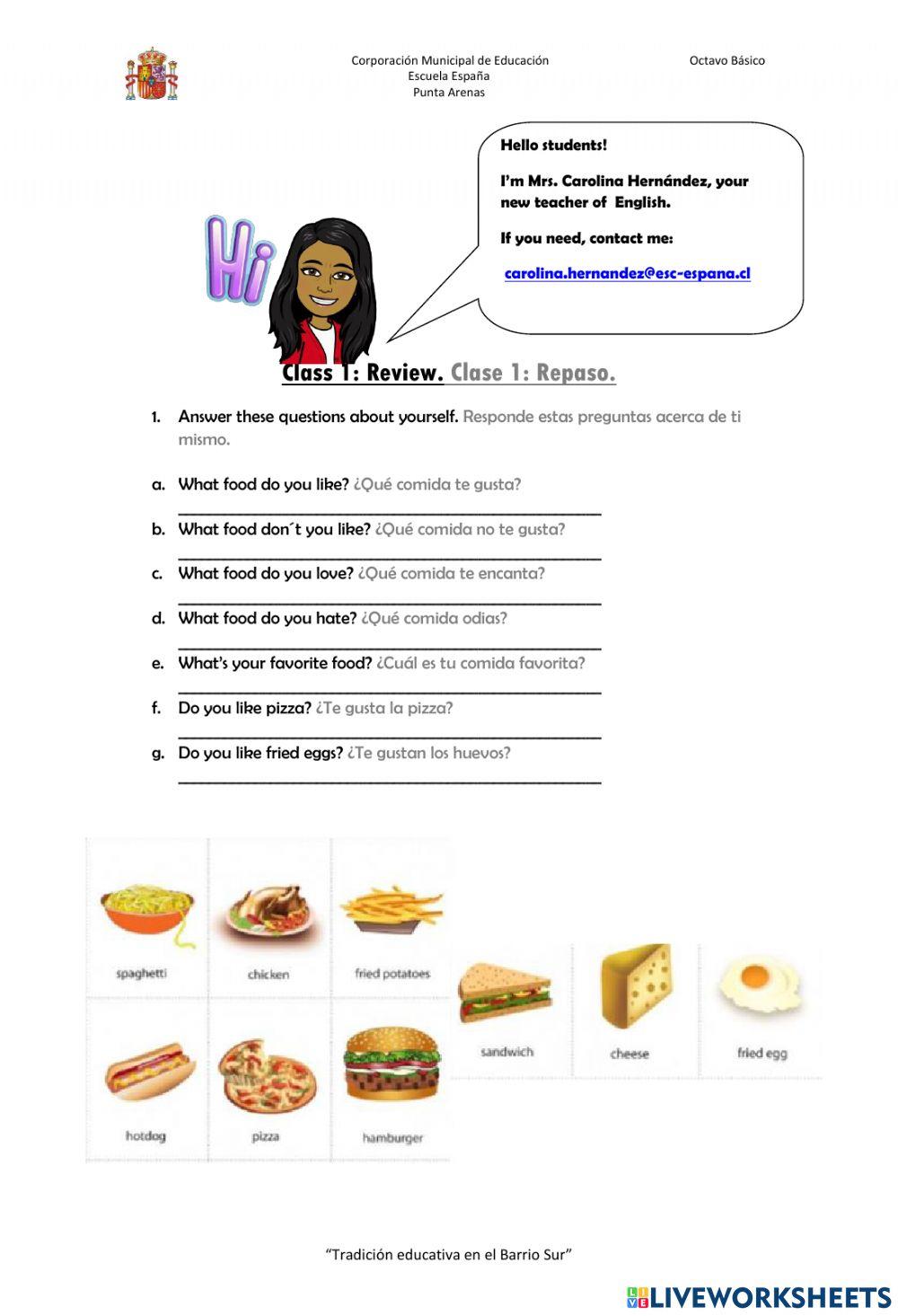 Class 1 - 8th grade worksheet | Live Worksheets