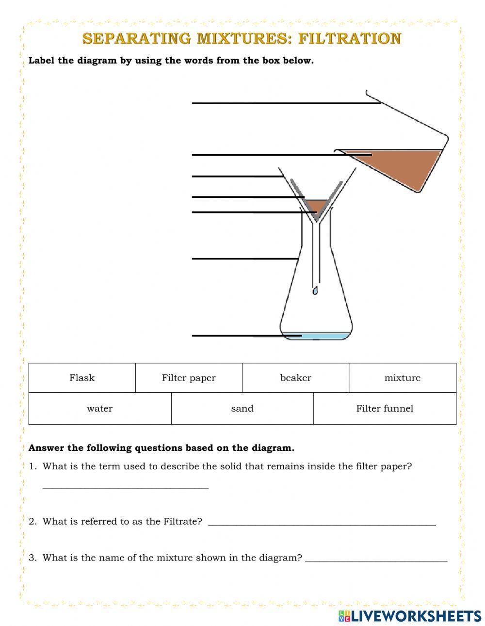 Separating Mixtures Worksheet Live Worksheets - vrogue.co Separating Mixtures Worksheet Live Worksheets - vrogue.co