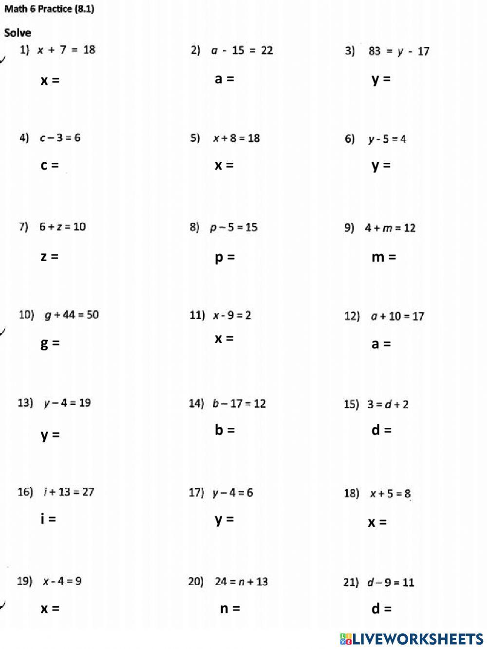 Solving For X Equations Worksheets: Mastering Algebra Skills Solving For X Equations Worksheets: Mastering Algebra Skills