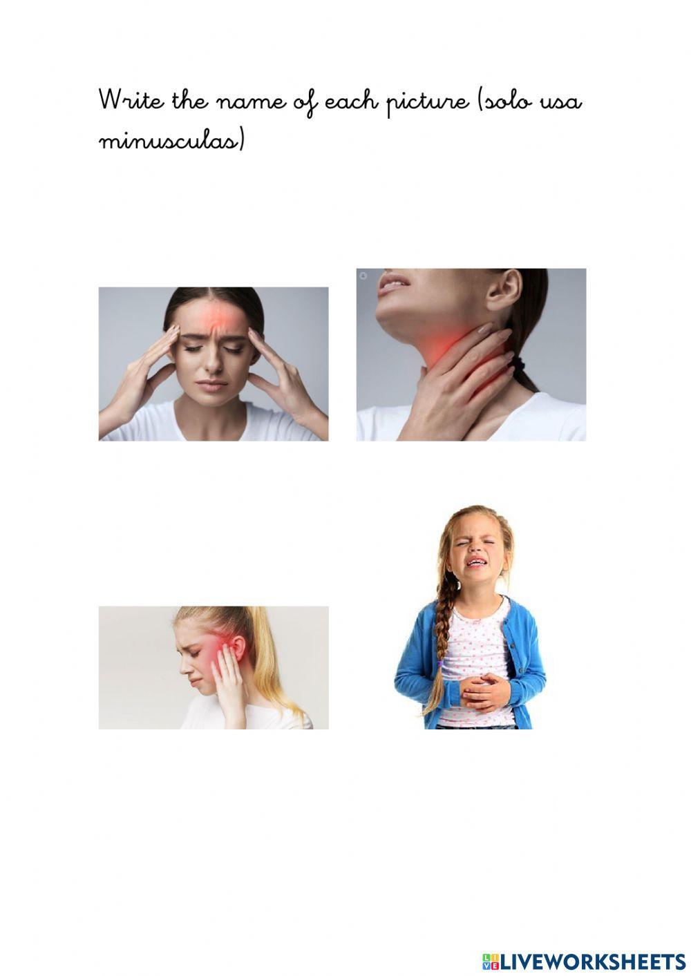 Aches and healthy habits worksheet | Live Worksheets