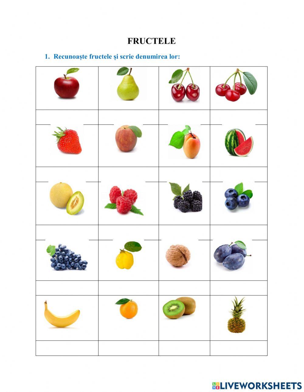 Fructele | Free Interactive Worksheets | 786299
